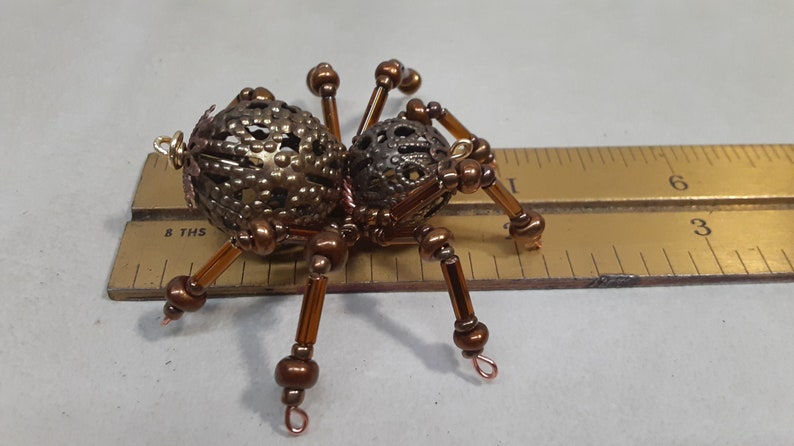 Small Steampunk Metal Beaded Spider - Etsy