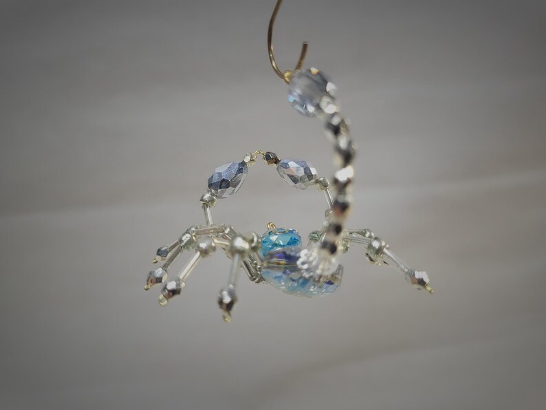 Steampunk Beaded Silver/blue Crystalline Scorpion - Etsy