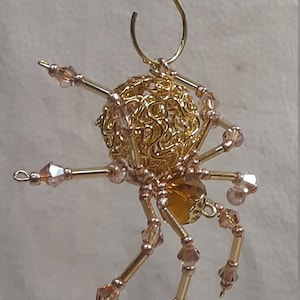 Steampunk Crystalline Gold Metallic Spider - Etsy