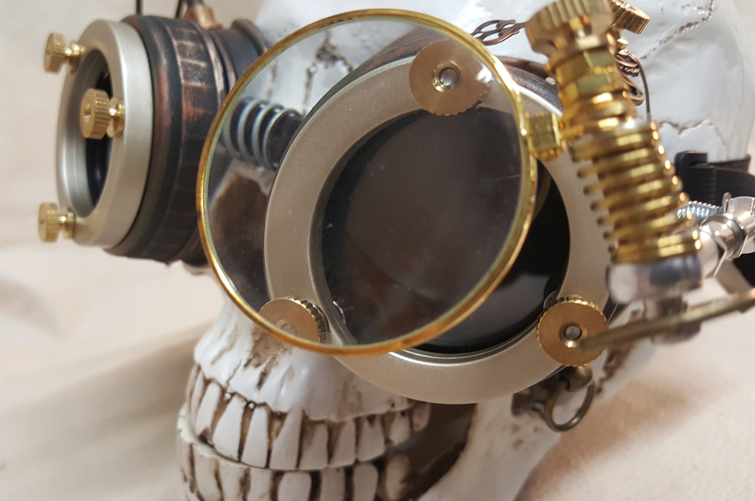 Steampunk Engineer Goggles With Large Magnifying Loupe