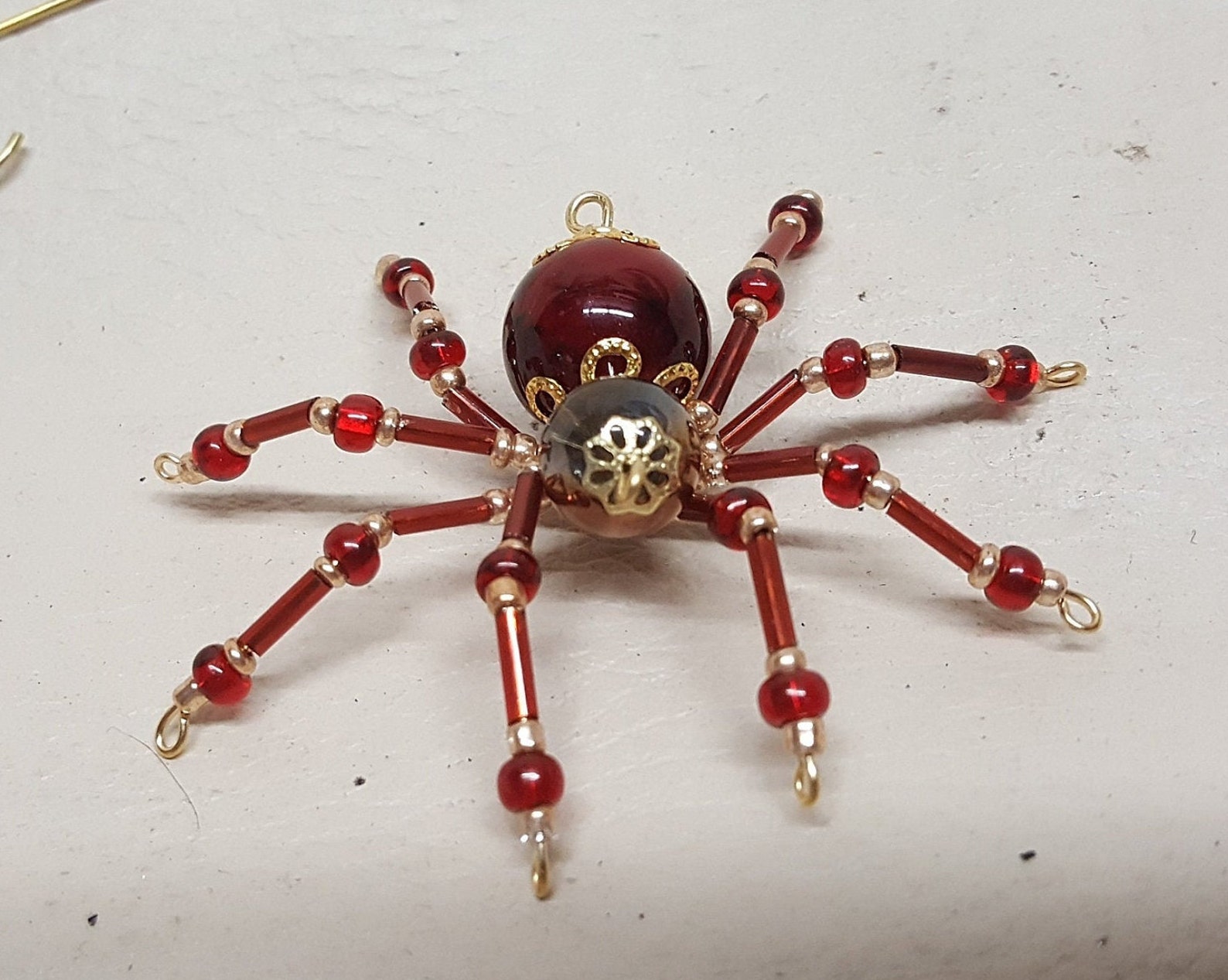 Small Steampunk Beaded Blood Red Spider - Etsy