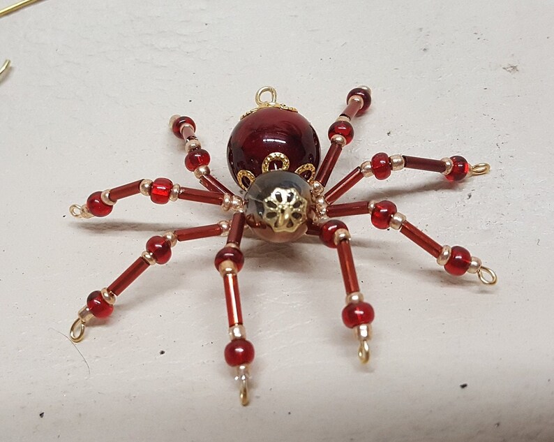 Small Steampunk Beaded Blood Red Spider | Etsy