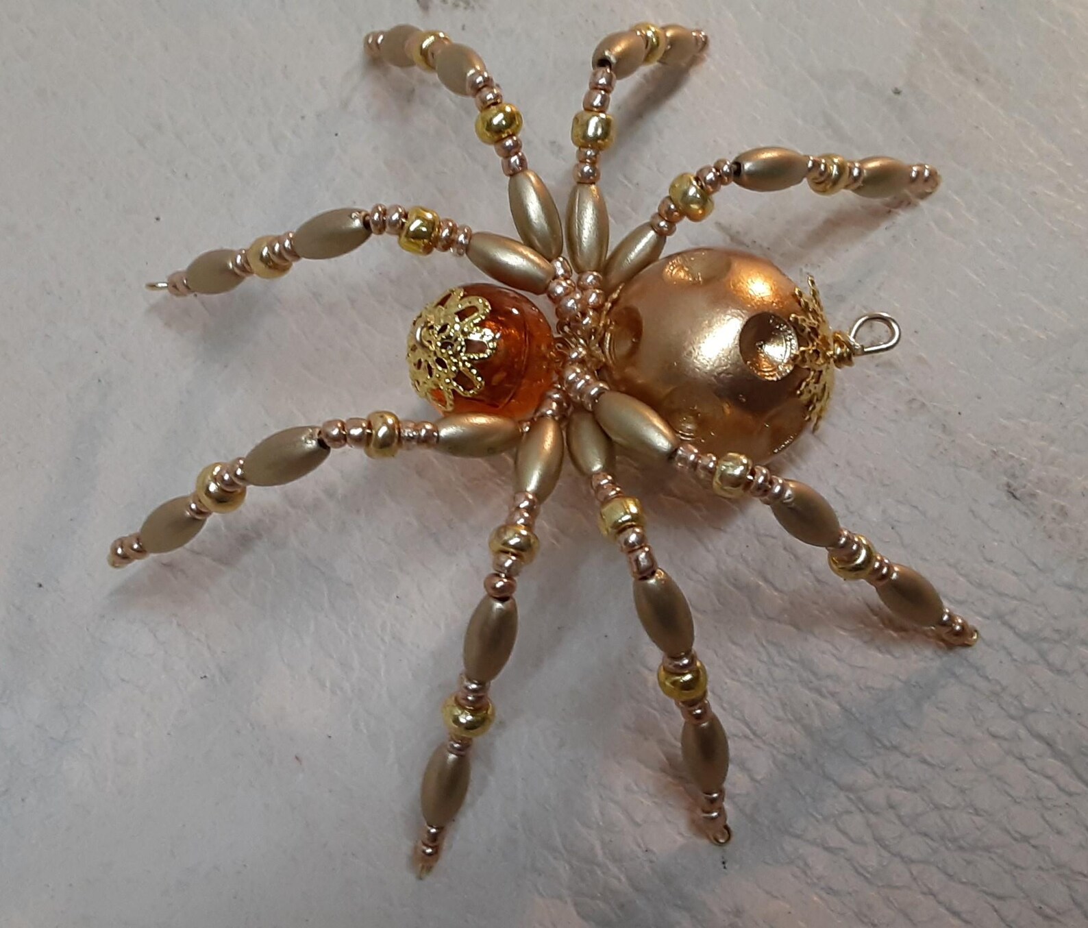 Steampunk Beaded Gold Dimpled Spider - Etsy