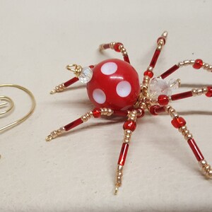 Steampunk Beaded Red/white Dimpled Spider - Etsy