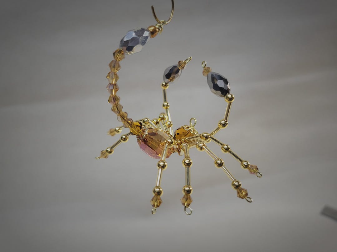Steampunk Beaded Crystalline Dark Topaz Scorpion With Gold Legs and ...