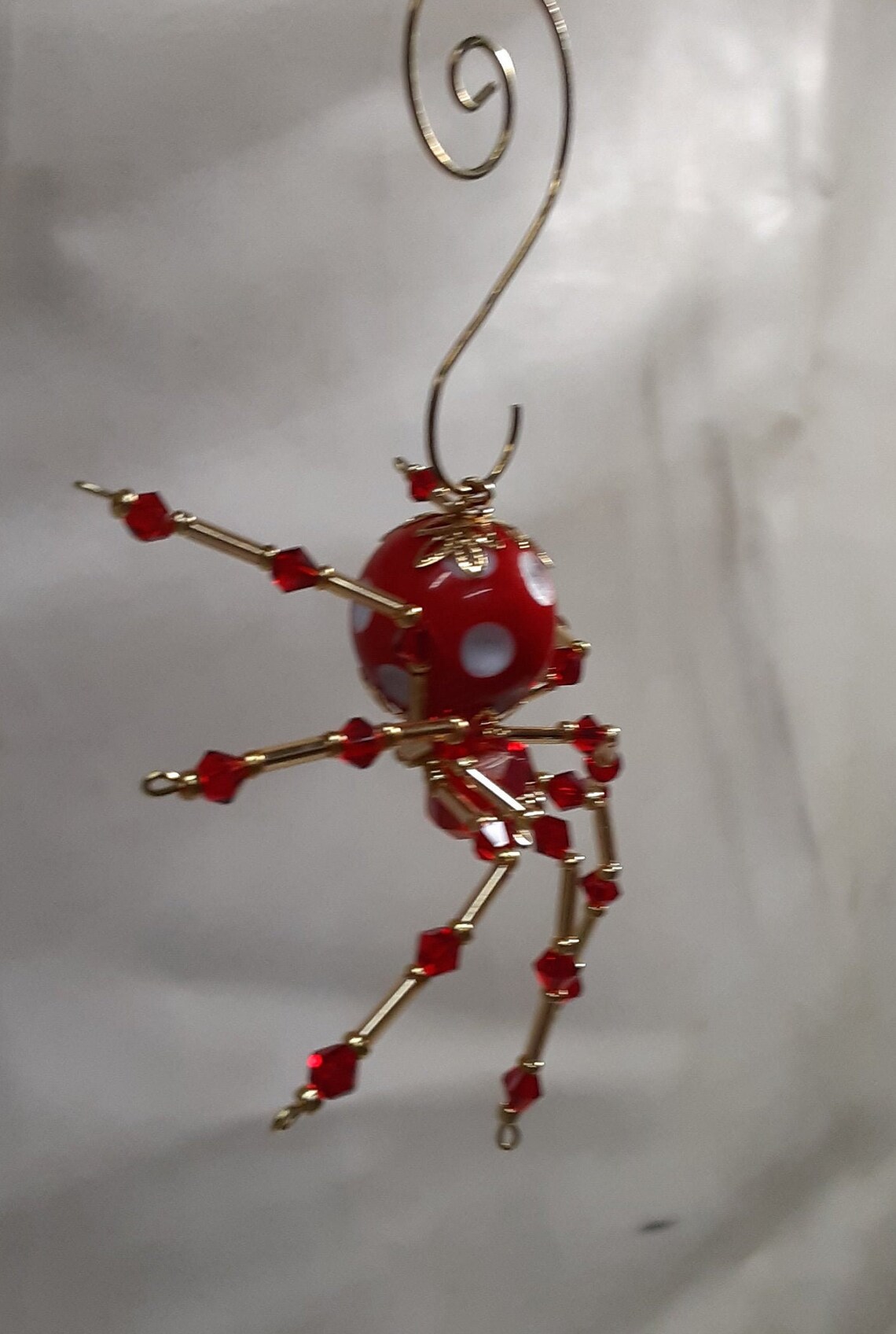 Steampunk Crystalline Beaded Red/white Dimpled Spider - Etsy
