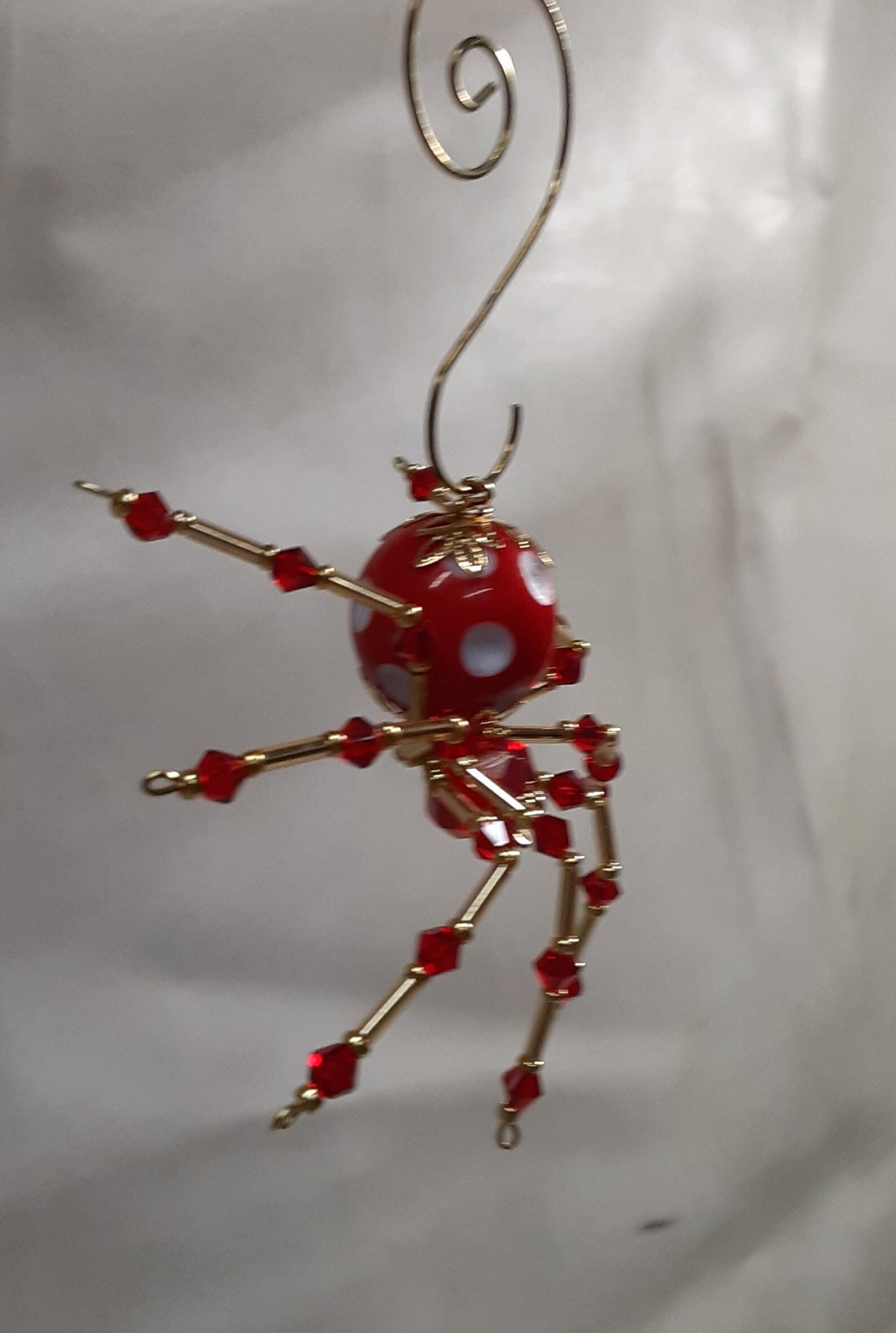 Steampunk Crystalline Beaded Red/white Dimpled Spider - Etsy