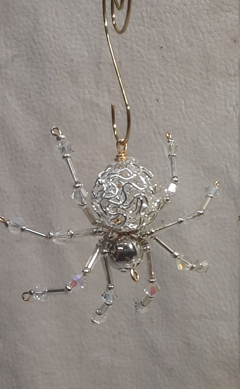 Steampunk Crystalline Silver Metallic Spider - Etsy