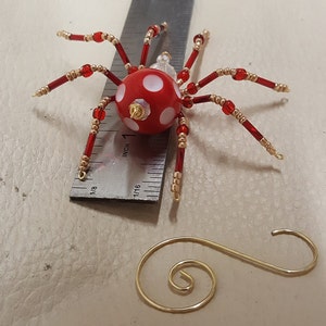 Steampunk Beaded Red/white Dimpled Spider - Etsy