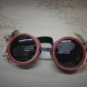 Steampunk Double Winged Red and Silver Valkyrie Goggles - Etsy