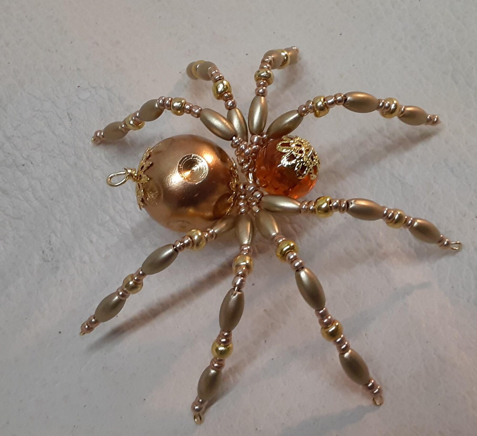 Steampunk Beaded Gold Dimpled Spider - Etsy