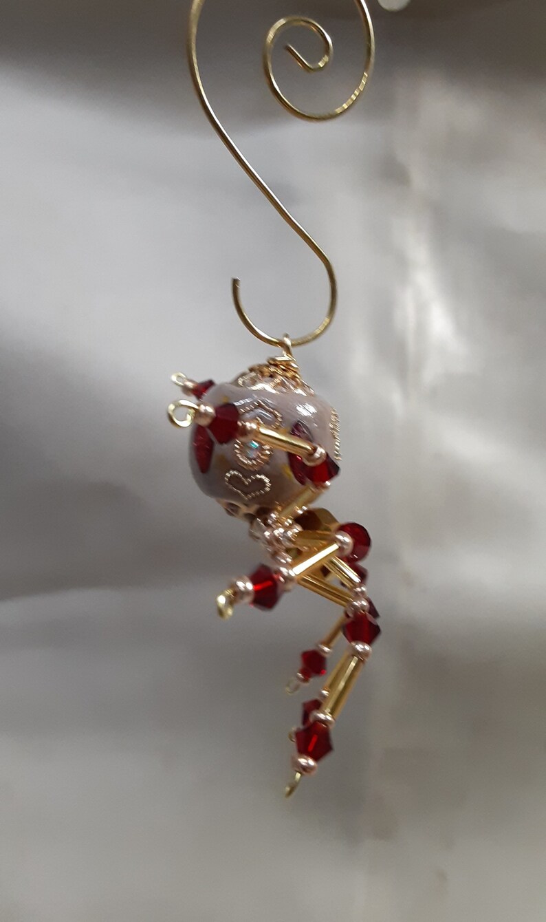 Christmas Ceramic Bead/ Caramel Spider W/ Red Glass Faceted - Etsy