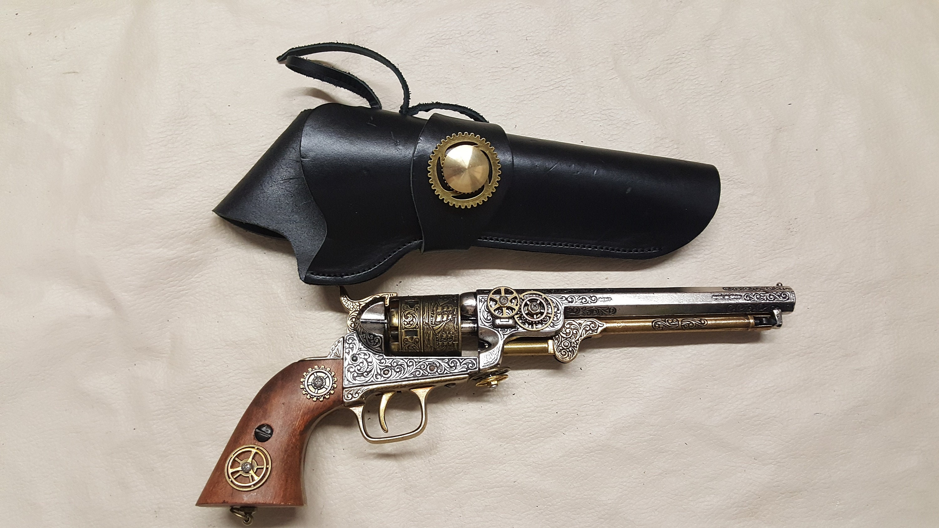 Steampunk 1851 Colt Navy Revolver w/Holster