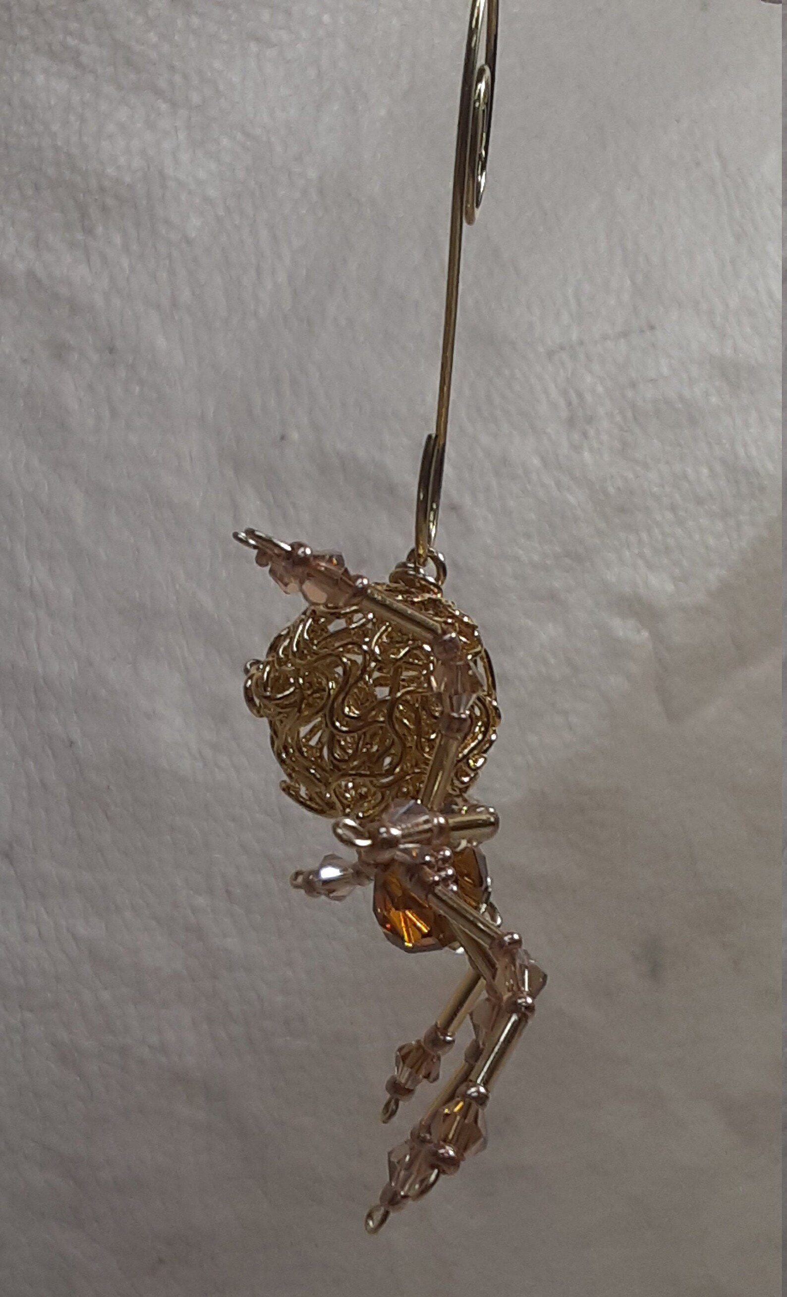 Steampunk Crystalline Gold Metallic Spider | Etsy