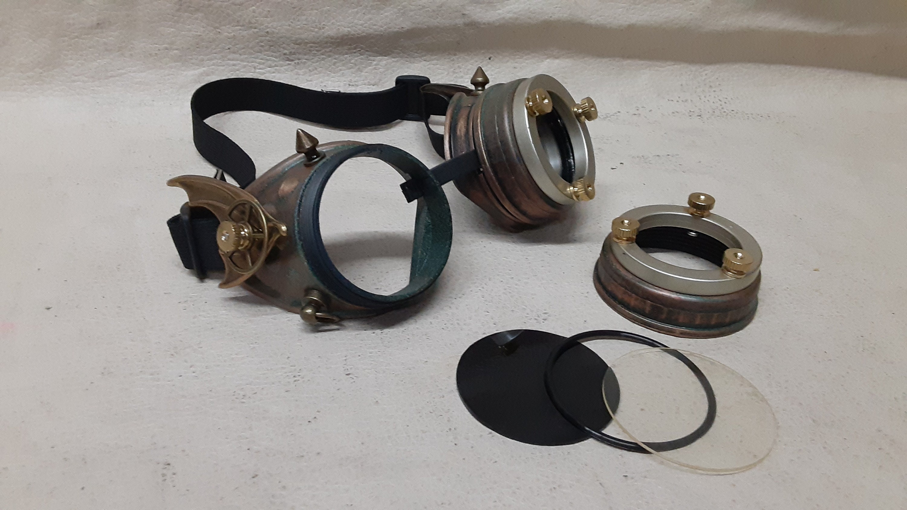 Copper Steampunk Dragon Wing Engineer Goggles