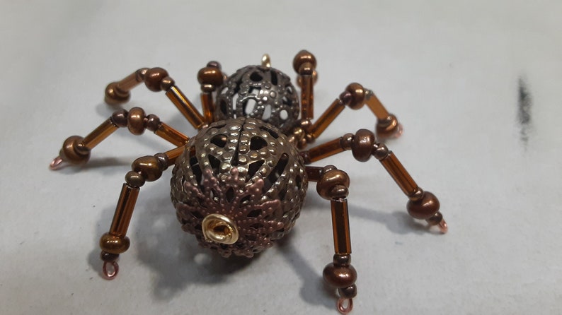 Small Steampunk Metal Beaded Spider - Etsy