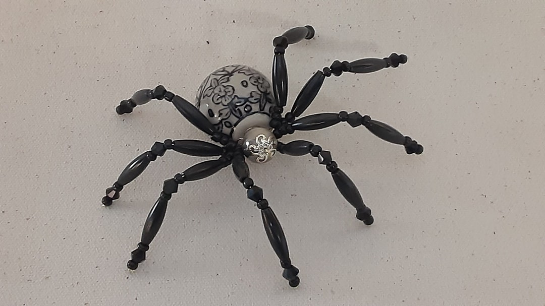 Extra Large Steampunk Black and White Ceramic Drawer Pull Spider - Etsy