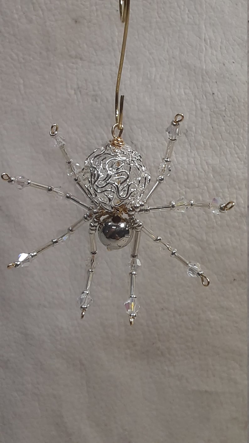 Steampunk Crystalline Silver Metallic Spider - Etsy