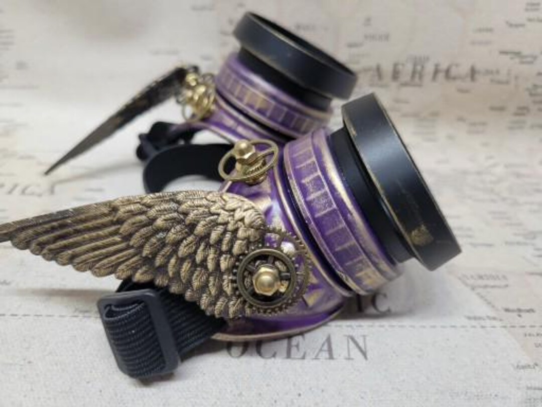 Steampunk Double Winged Purple/gold Valkyrie Goggles - Etsy
