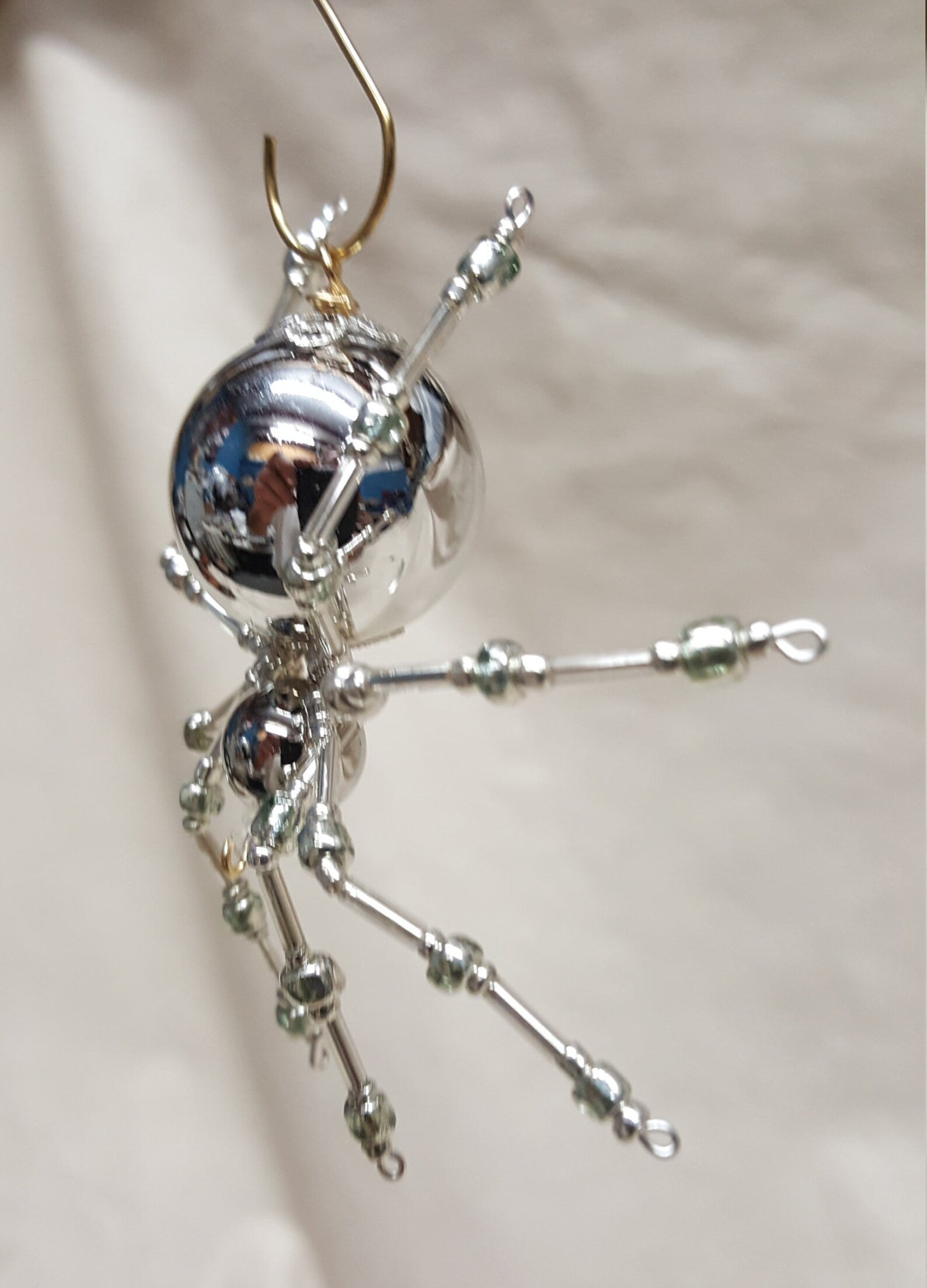 Metallic Christmas Beaded Silver Spider - Etsy