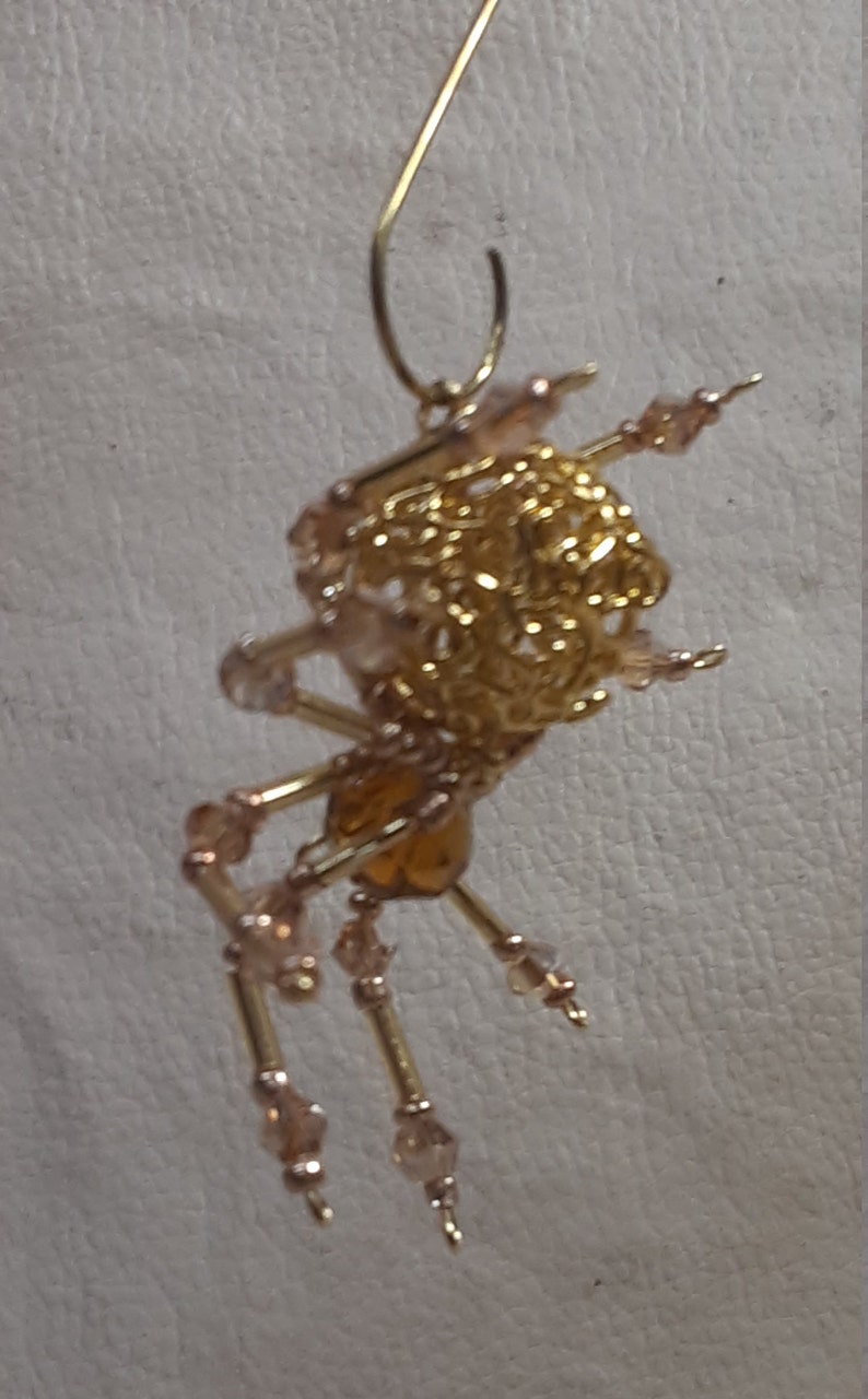 Steampunk Crystalline Gold Metallic Spider | Etsy