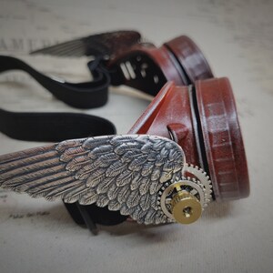 Steampunk Winged Red and Silver Valkyrie Goggles - Etsy