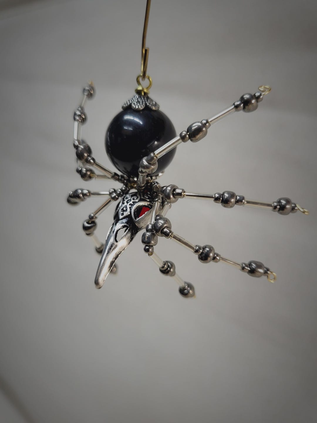 Steampunk Pewter Raven Skull/plague Beaded Spider - Etsy