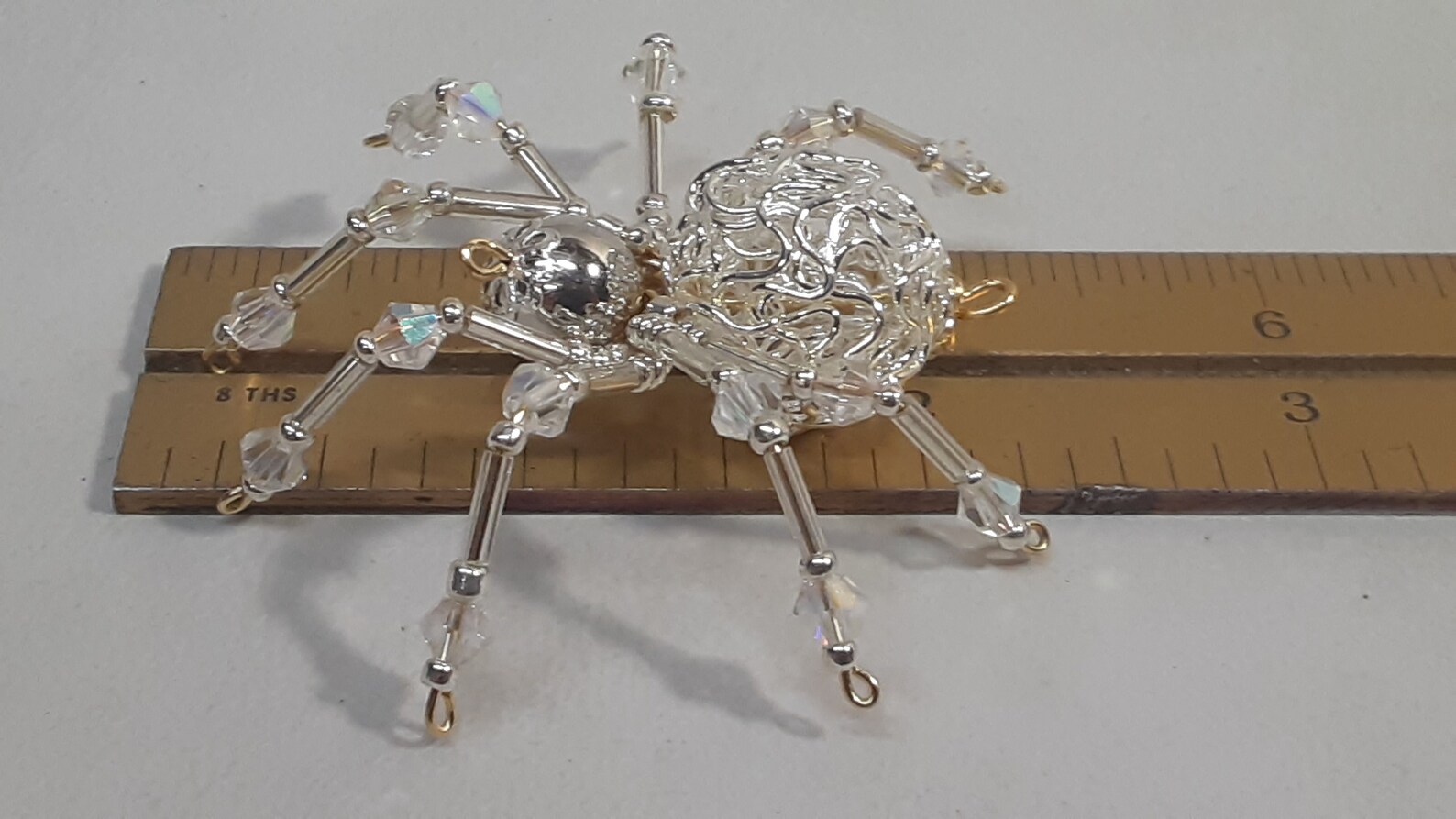 Steampunk Crystalline Silver Metallic Spider - Etsy