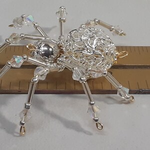 Steampunk Crystalline Silver Metallic Spider - Etsy