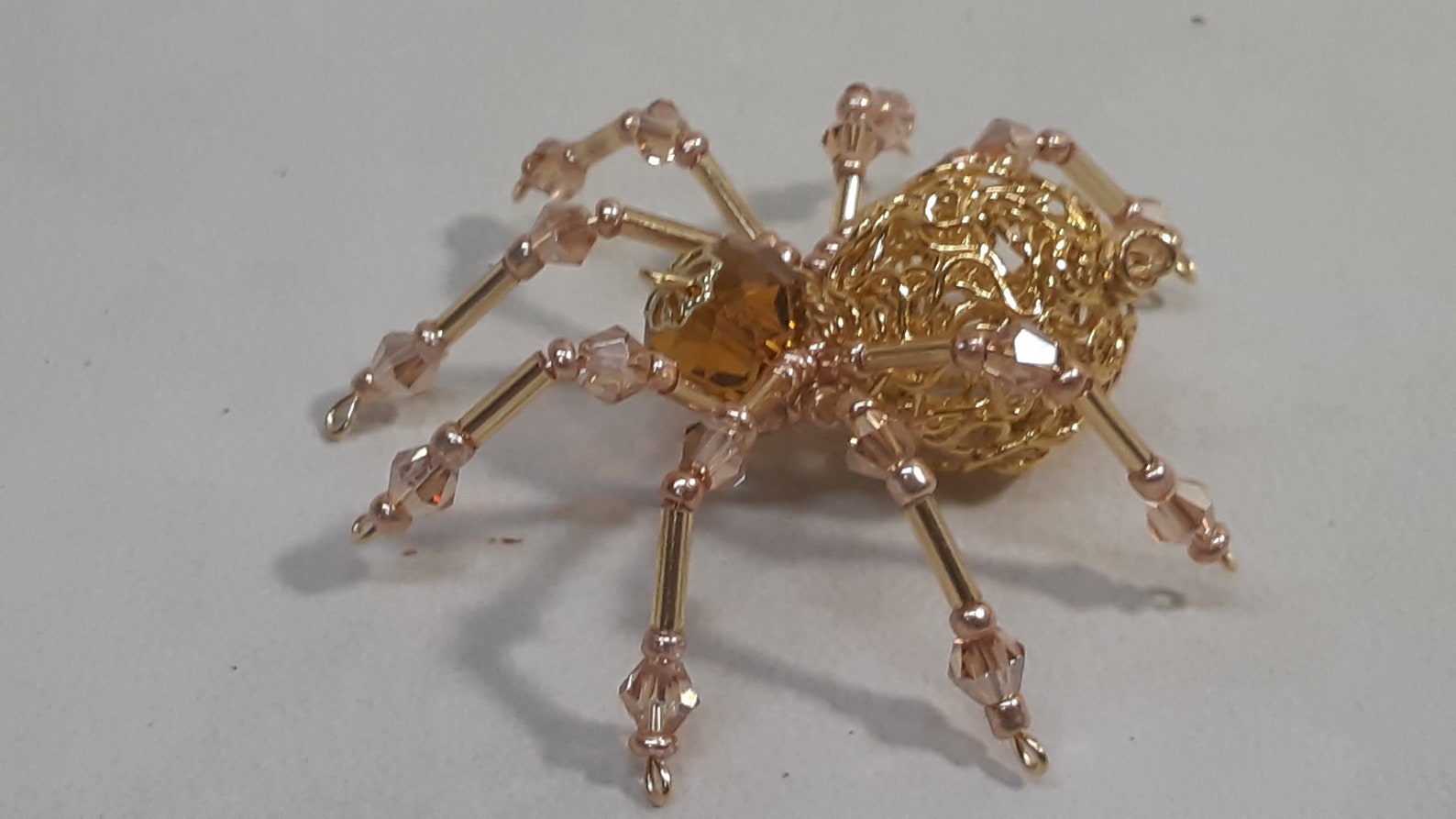 Steampunk Crystalline Gold Metallic Spider | Etsy