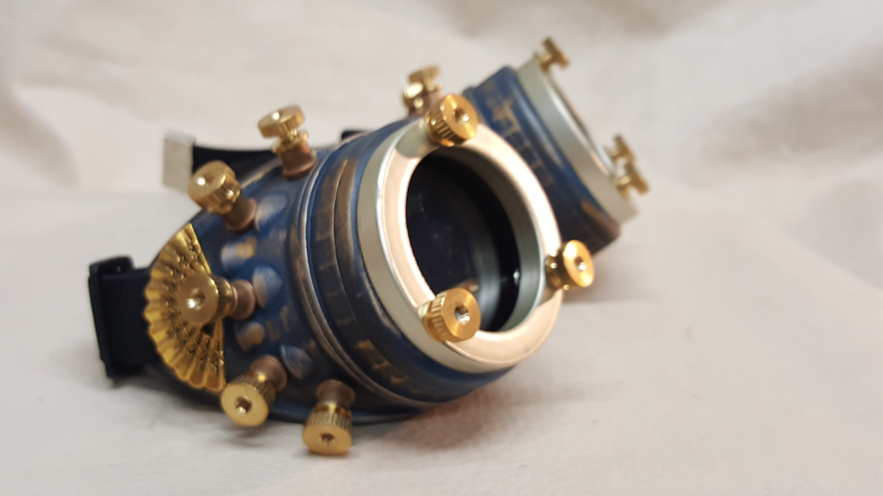 Blue Steampunk Engineer Goggles With Filigree
