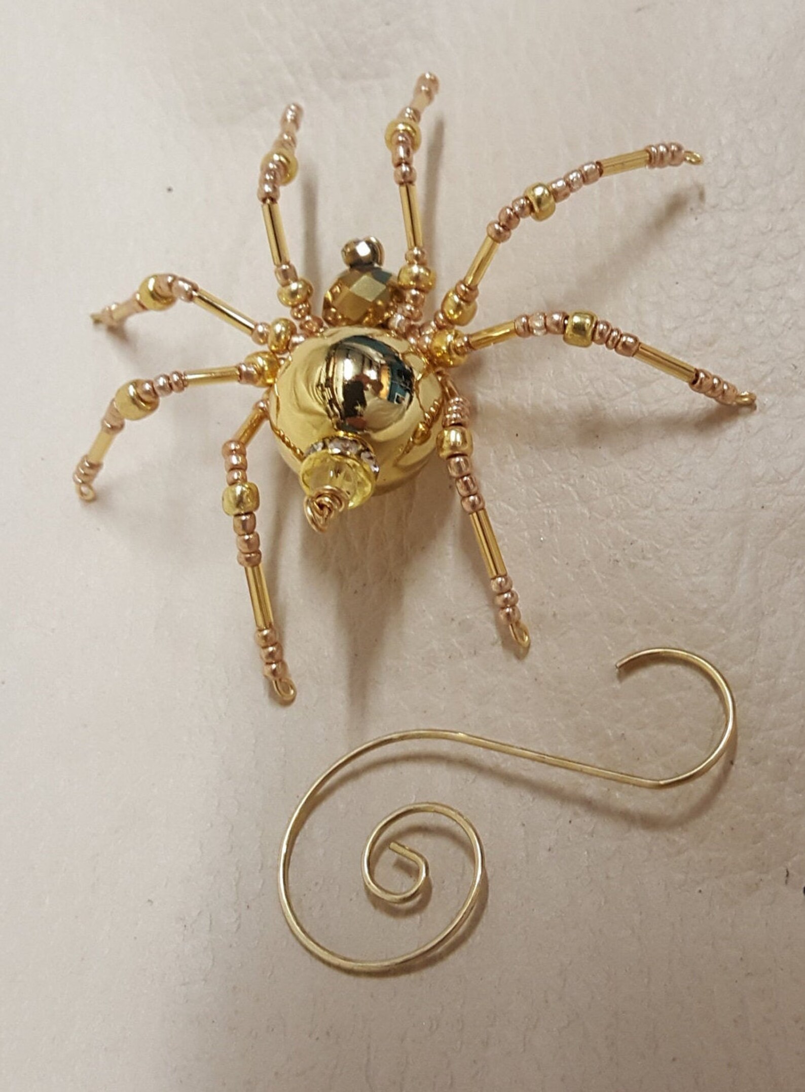 Metallic Steampunk Crystalline Beaded Golden Spider - Etsy