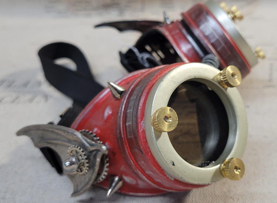 Red/silver Steampunk Style Dragon Wing Goggles - Etsy