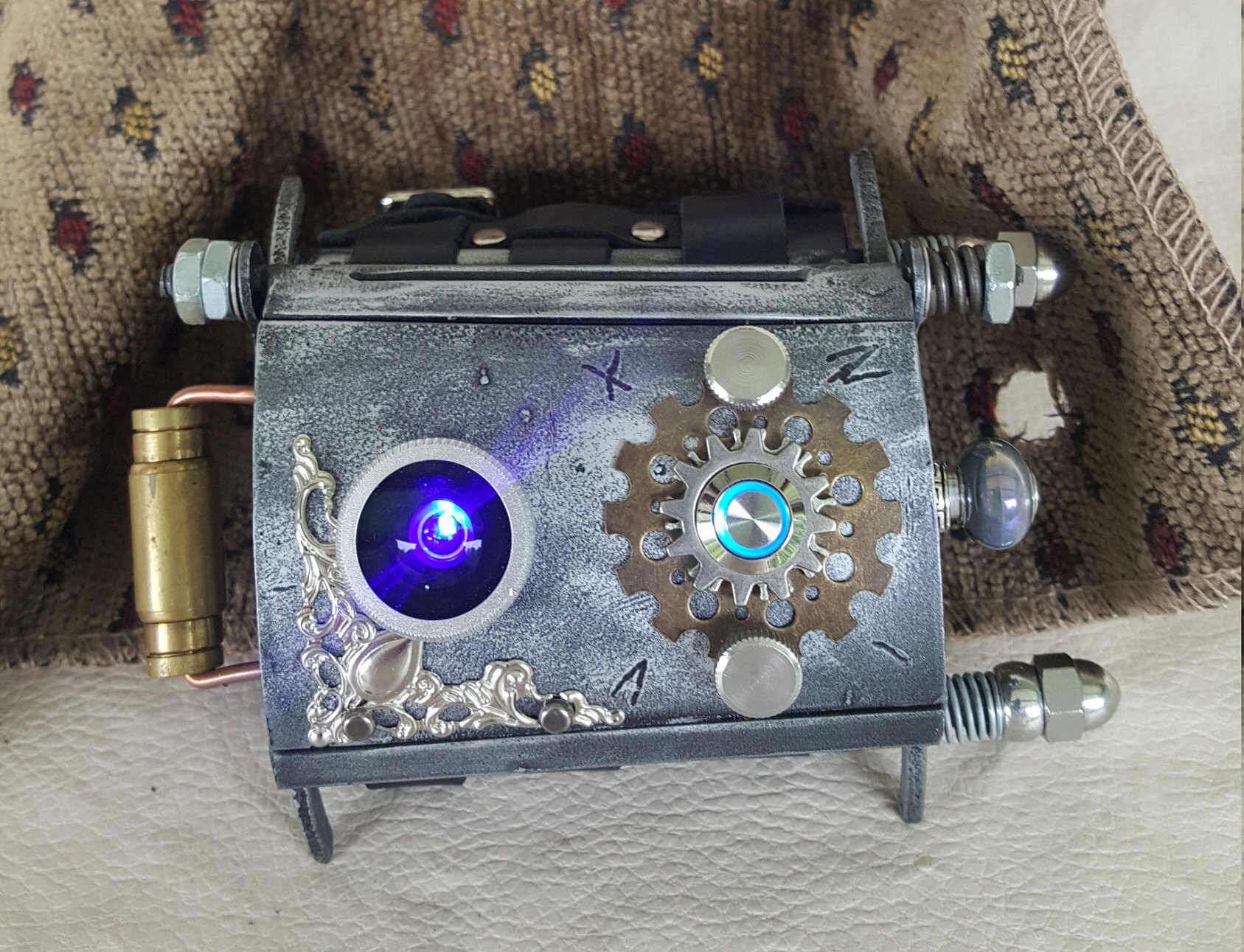 Steampunk Vortex Manipulator With Wooden Steampunk Box