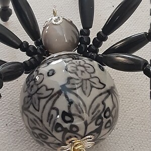 Extra Large Steampunk Black and White Ceramic Drawer Pull Spider - Etsy