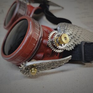 Steampunk Double Winged Red and Silver Valkyrie Goggles - Etsy