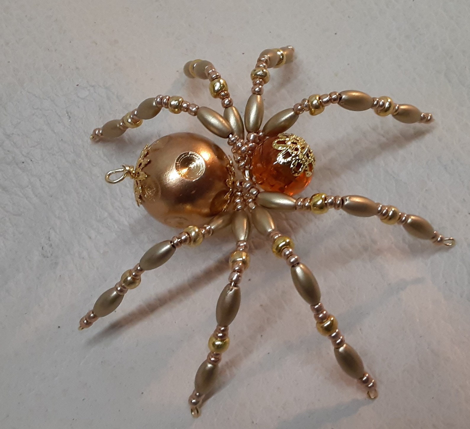 Metallic Steampunk Crystalline Dimpled Beaded Golden Spider - Etsy