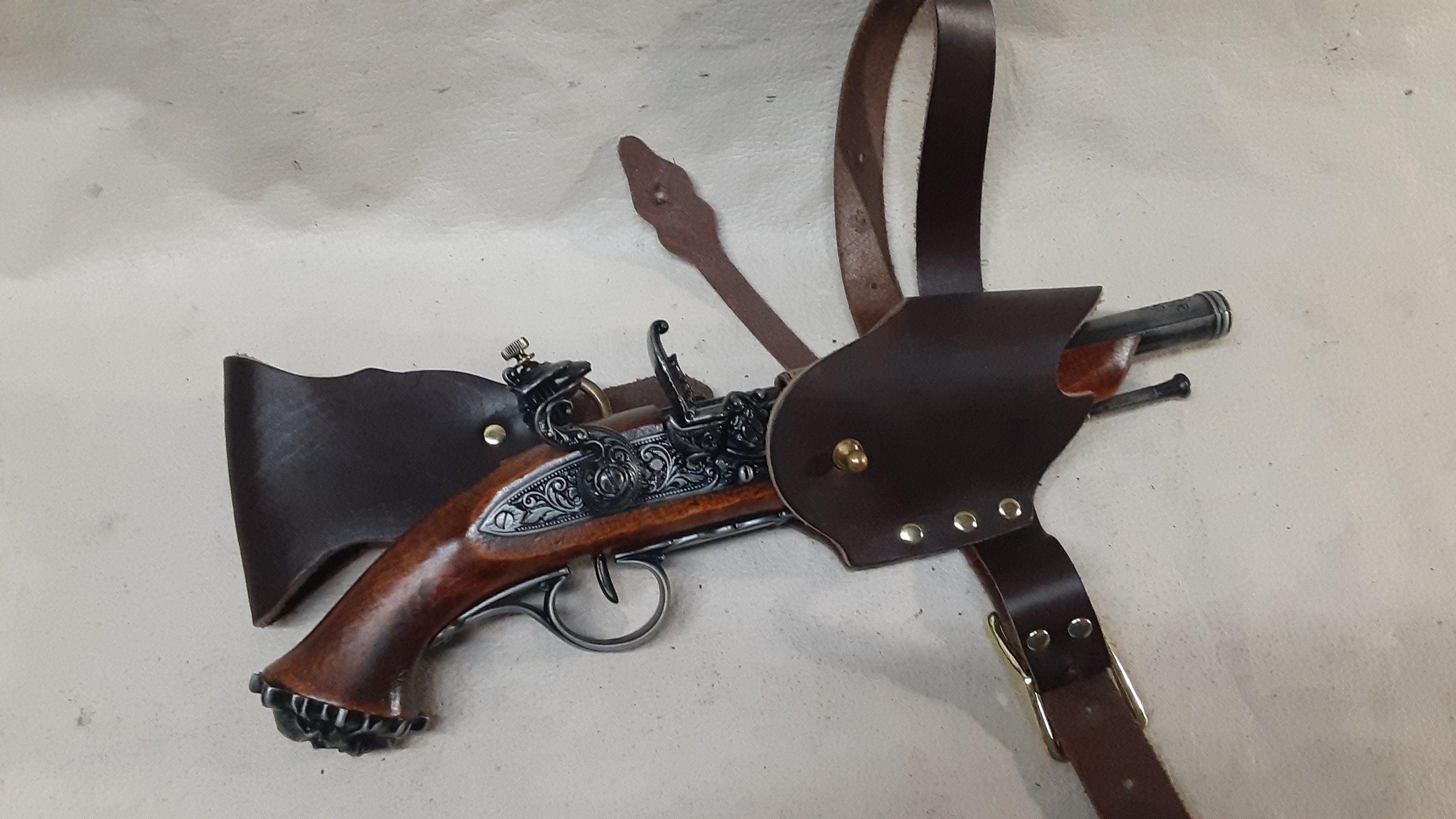 18th Century Non-Firing Aged Steampunk Jolly Roger Aether Flintlock ...