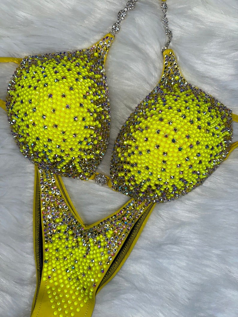 Yellow Neon Fitness Competition Suit - Etsy