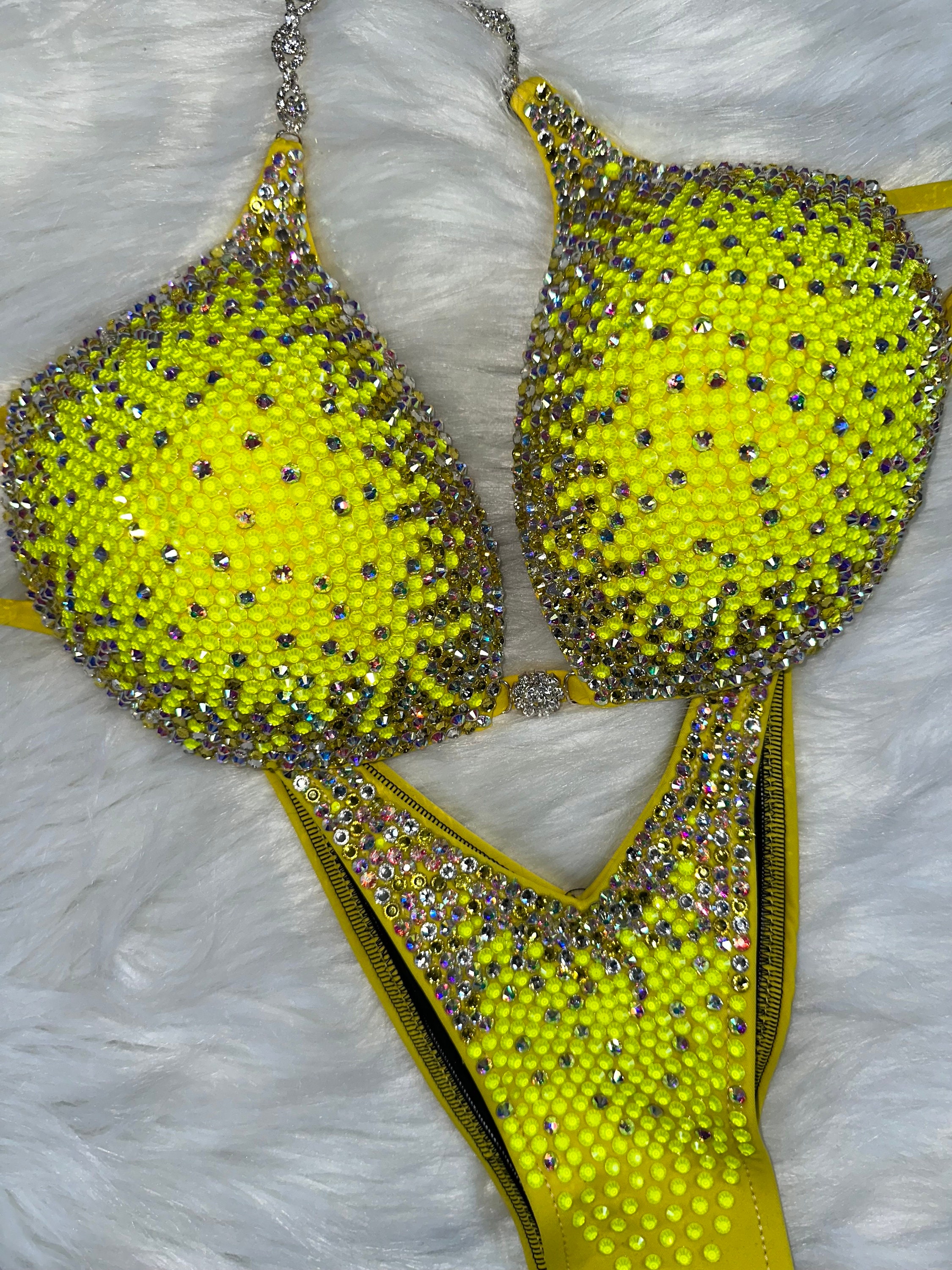 Yellow Neon Fitness Competition Suit - Etsy