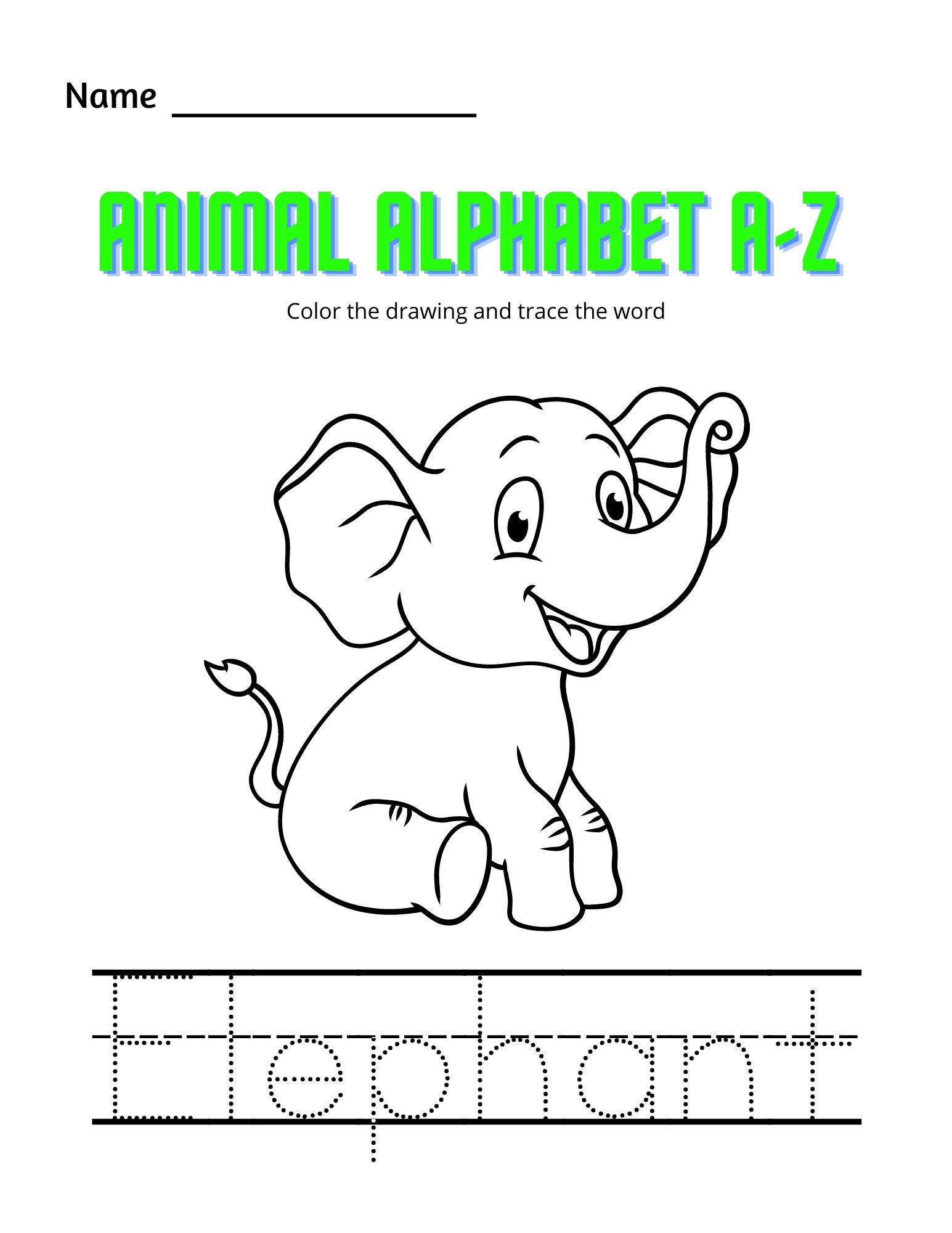 Animal Alphabet A-Z preschool - Etsy
