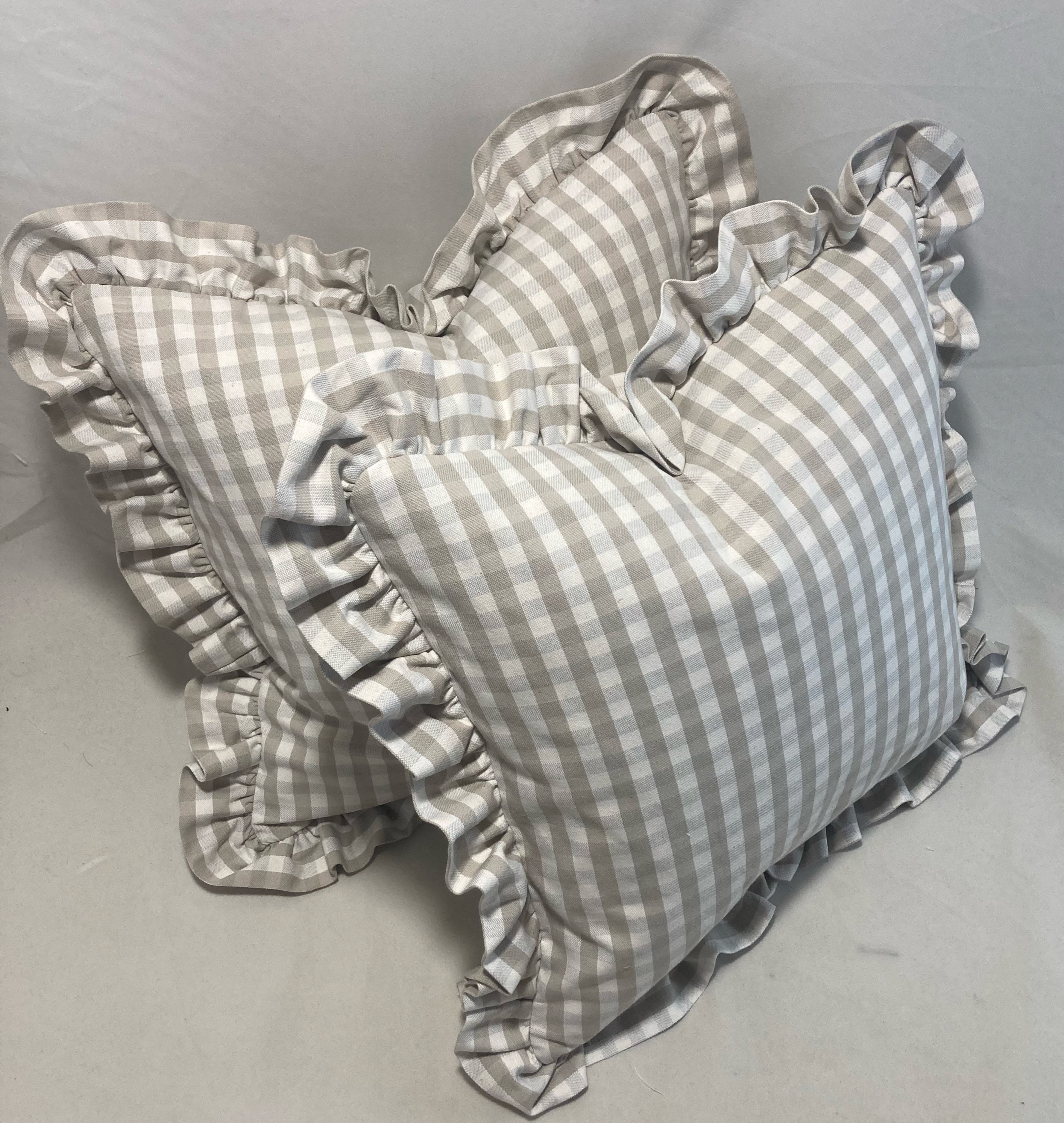 Hampton Style Check Gingham Cushions in the Oatmeal Hues With - Etsy