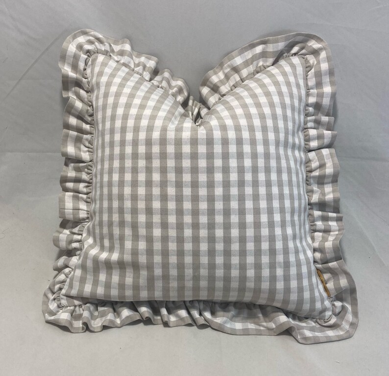 Hampton Style Check Gingham Cushions in the Oatmeal Hues With - Etsy
