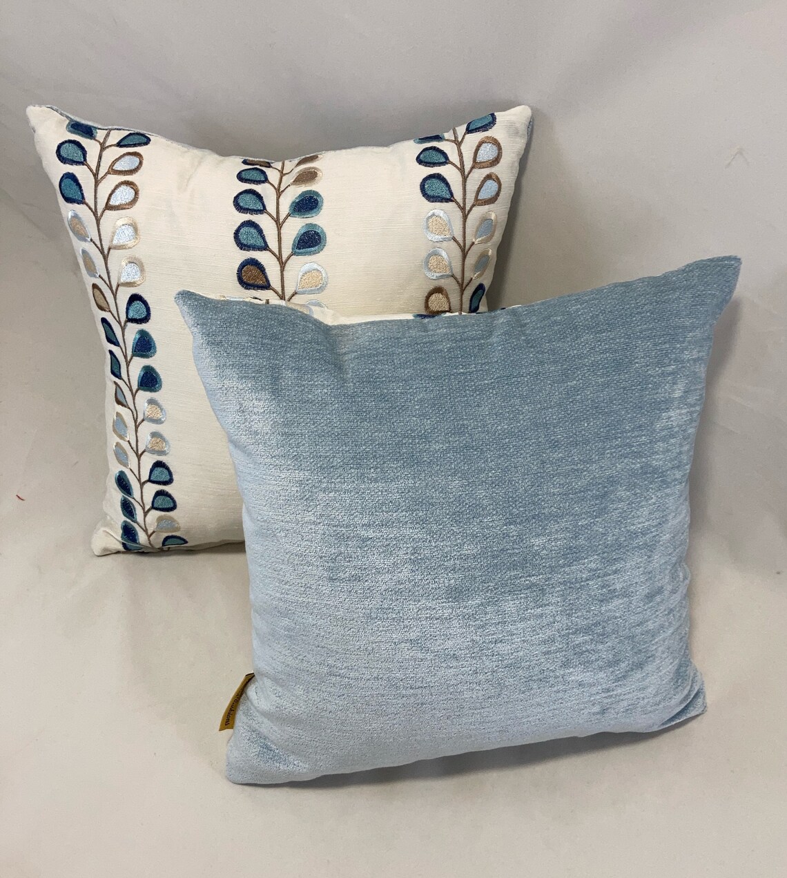 Designer cushion dainty ivory with twig embroidered cushions | Etsy