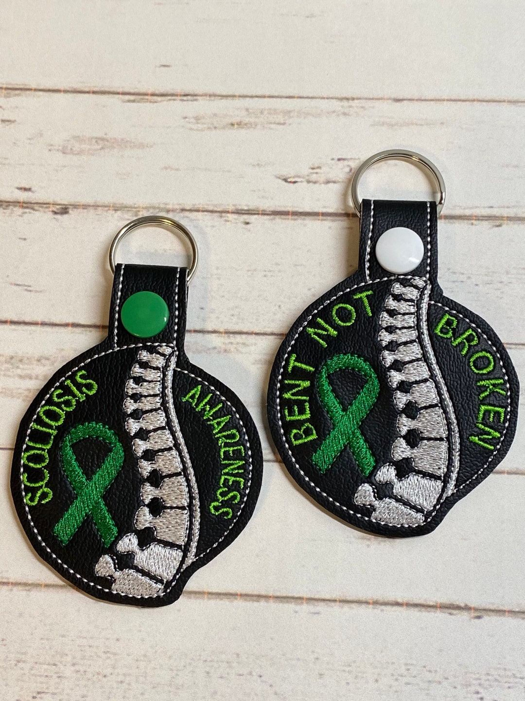 Scoliosis Awareness Keychain, Bent Not Broken Keychain, Awareness Gift ...
