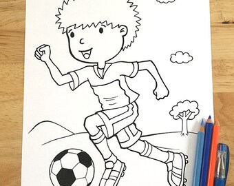 Coloring Page, Kids, Soccer, Sports, Fun, Activities, Print Able, - Etsy
