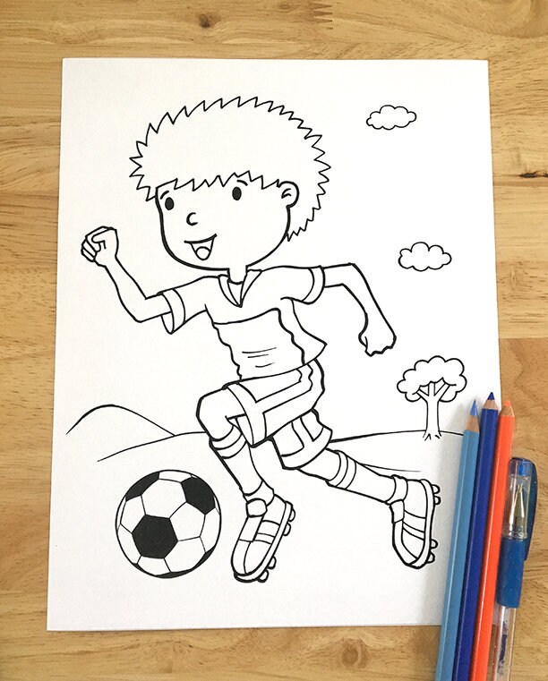 Soccer Player Coloring Page! Downloadable PDF File! - Etsy