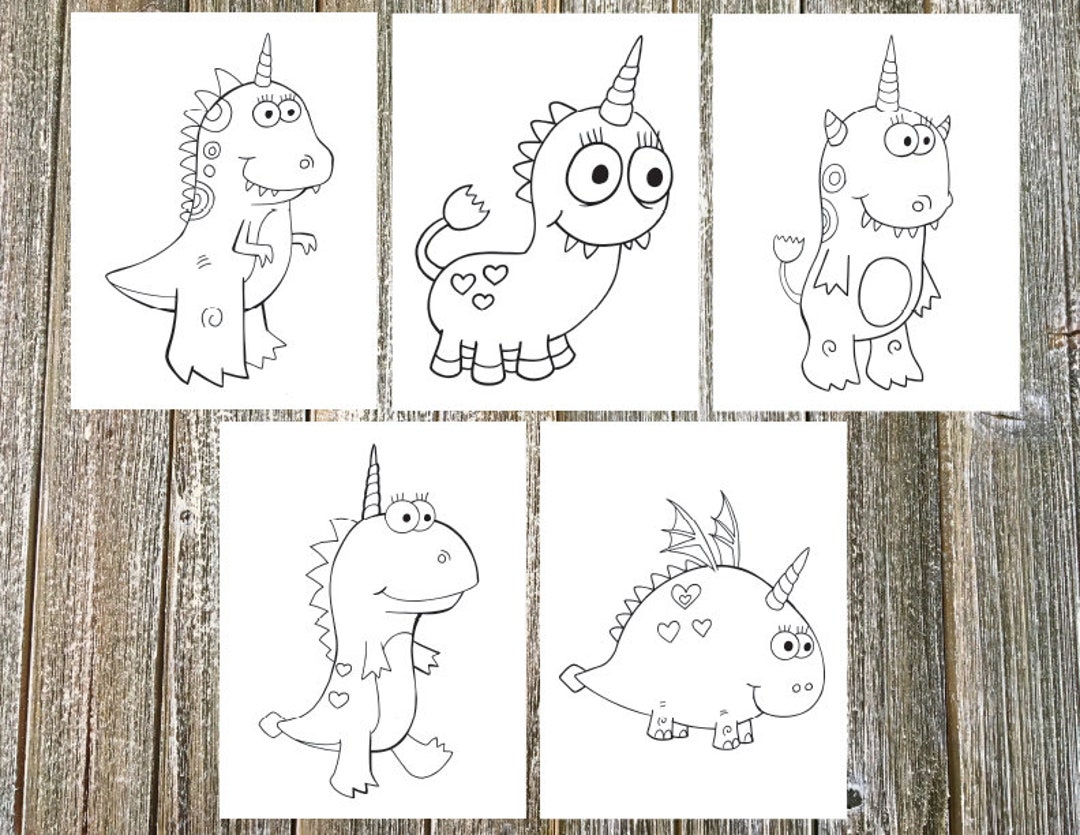 Cute Monstercorns Coloring Page Set! Printable Downloadable PDF Files ...