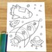 Cute Space Coloring Page Set! Downloadable PDF Files! - Etsy