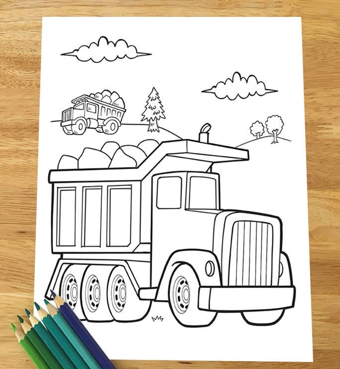 Construction Coloring Page Set! Downloadable PDF File! - Etsy